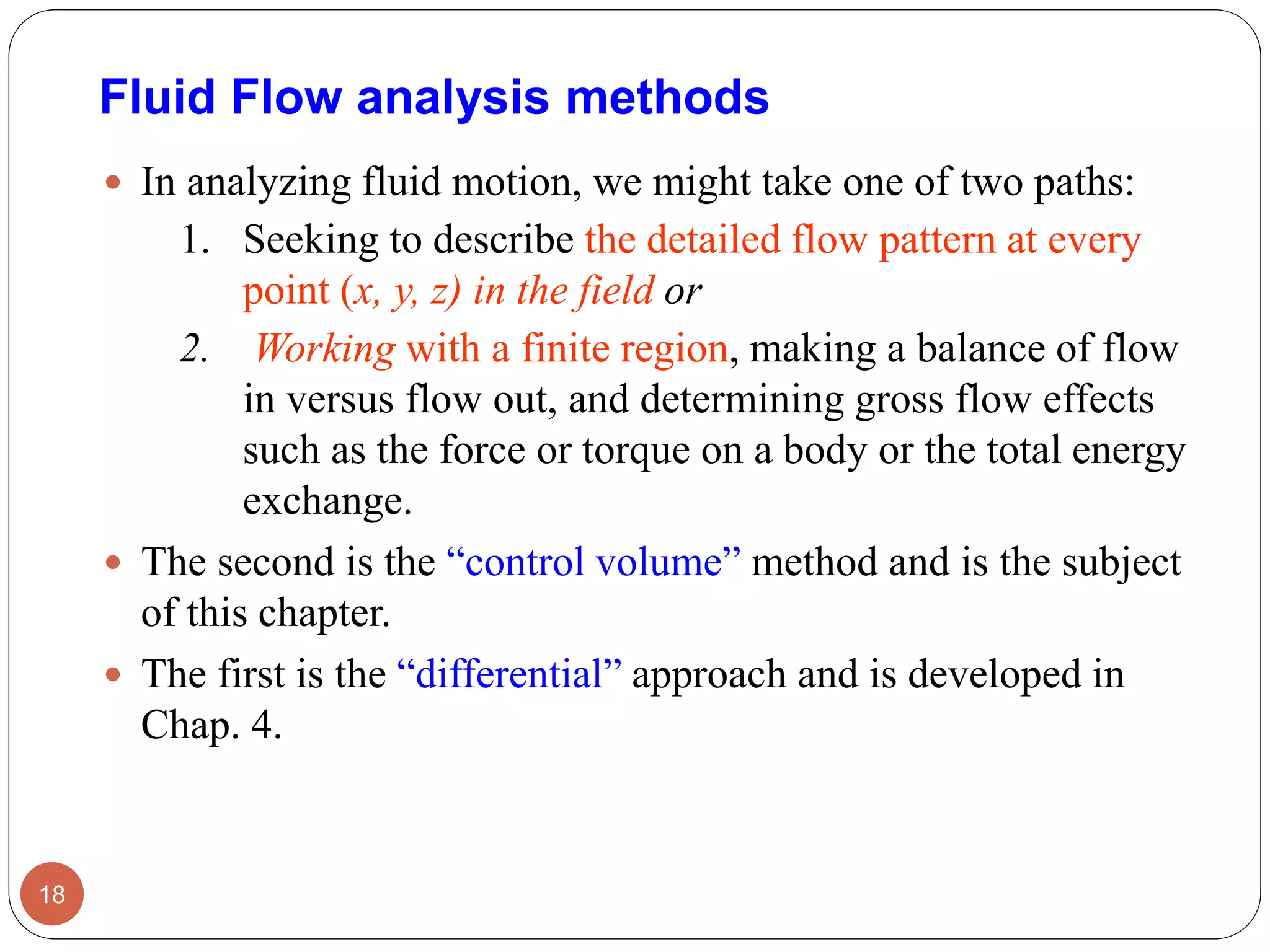 Fluid Mechanics Chapter 3. Integral relations for a control volume | PDF