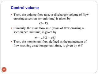 Fluid Mechanics Chapter 3. Integral relations for a control volume | PDF