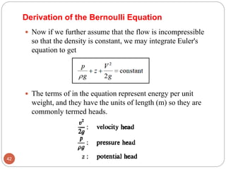 Fluid Mechanics Chapter 3. Integral relations for a control volume | PDF