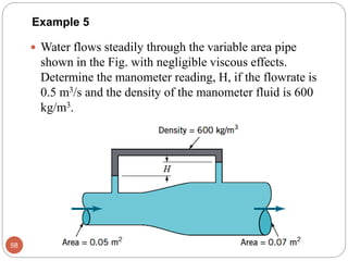 Fluid Mechanics Chapter 3. Integral relations for a control volume | PDF