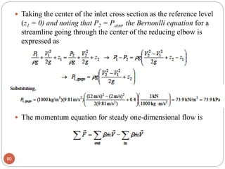 Fluid Mechanics Chapter 3. Integral relations for a control volume | PDF