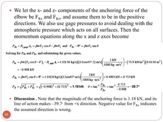 Fluid Mechanics Chapter 3. Integral relations for a control volume | PDF