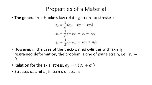 Chapter 3: Generalized Hooke's Law, Pressure Vessels, and Thick-Walled ...