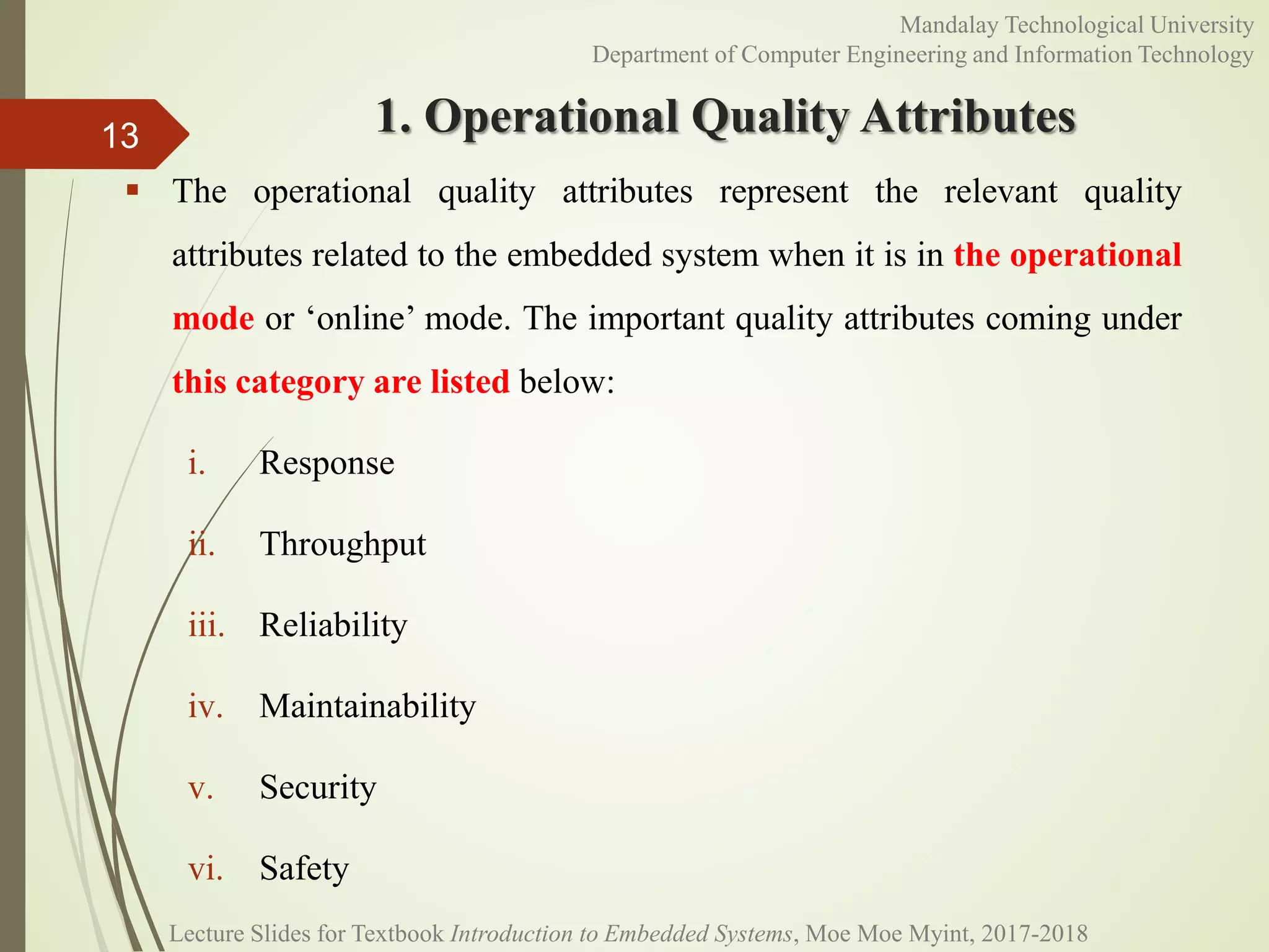 Chapter 3 Charateristics and Quality Attributes of Embedded System | PPTX