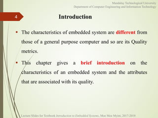 Chapter 3 Charateristics and Quality Attributes of Embedded System | PPTX