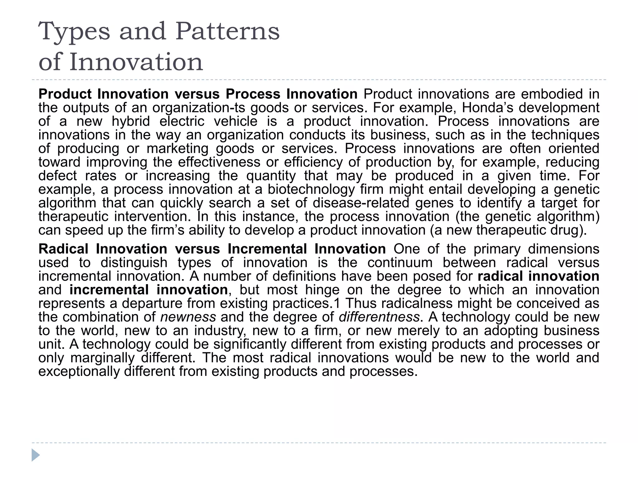 Chapter 3 Schilling 2017 Types and Patterns of Innovation | PPTX