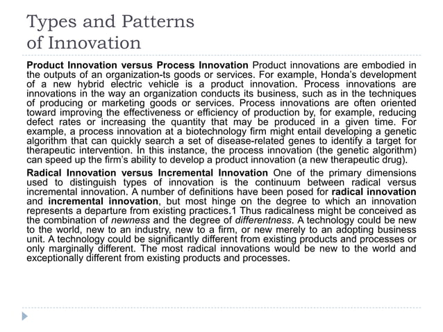 Chapter 3 Schilling 2017 Types and Patterns of Innovation | PPTX