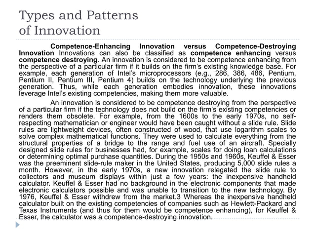 Chapter 3 Schilling 2017 Types and Patterns of Innovation | PPTX
