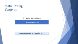 Chapter 3 - Static Testing | PPTX