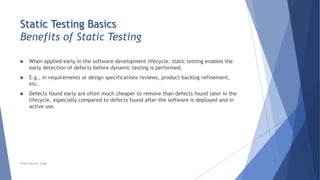 Chapter 3 - Static Testing | PPTX