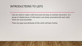 Html Course Chapter 3 | PPTX | Web Design and HTML | Internet