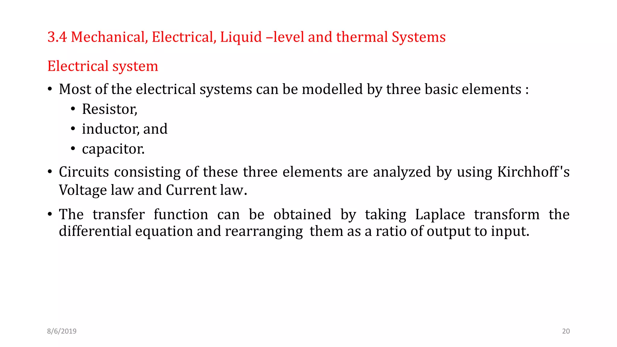 Chapter 3 mathematical modeling of dynamic system | PPTX