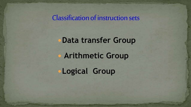 Instruction Set and Assembly Language Programming | PPTX