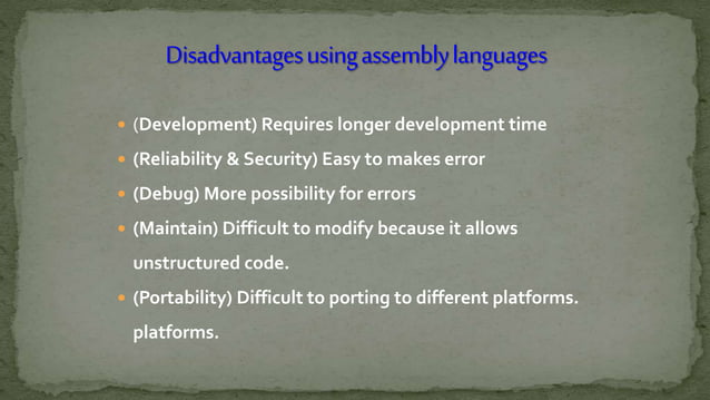 Instruction Set and Assembly Language Programming | PPTX