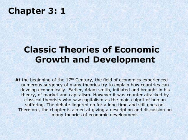 Chapter 3-1 Classic Growth and Development Models.ppt | Economy ...