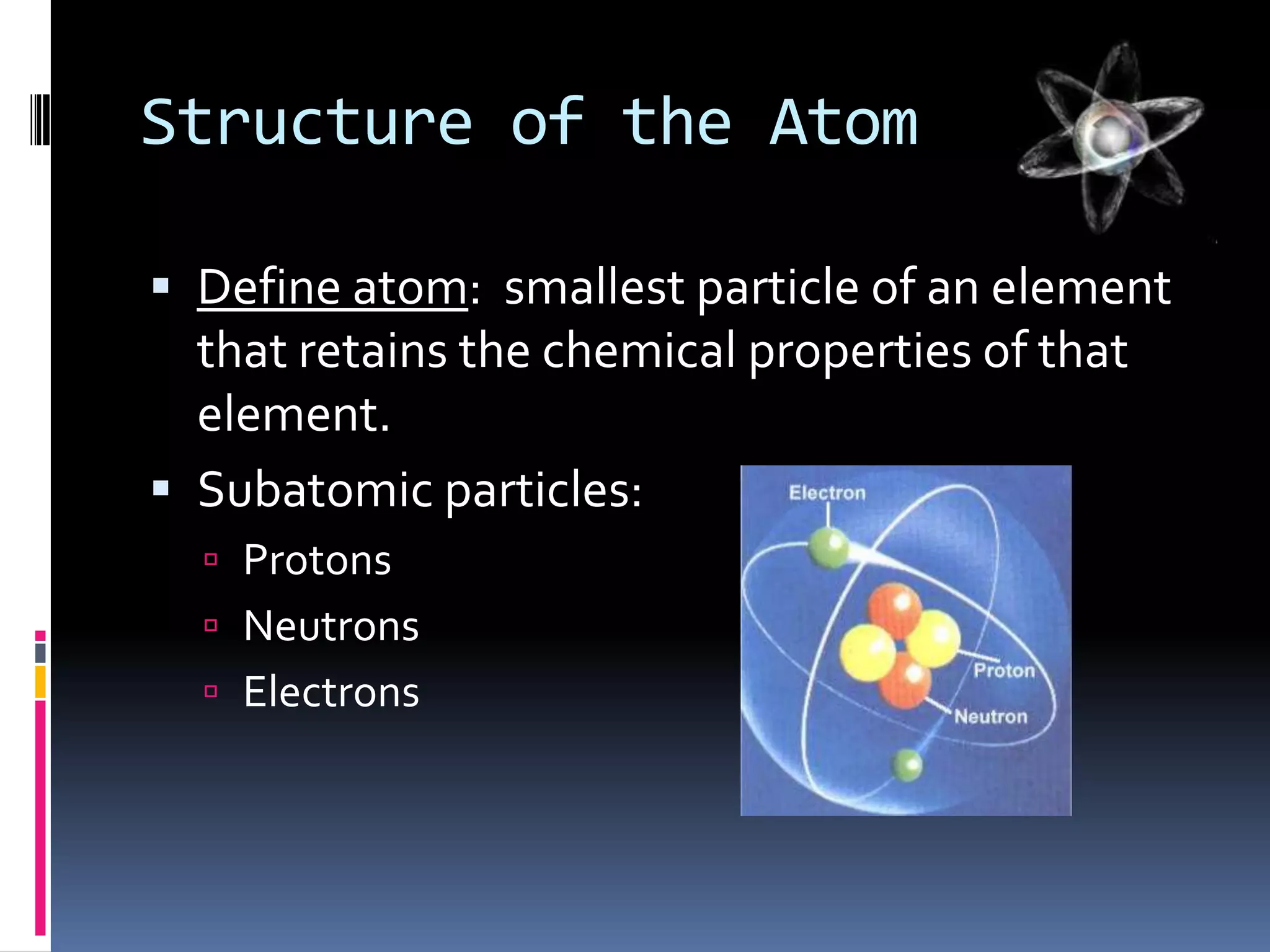 Chapter 3.2 : The Structure of the Atom | PPTX