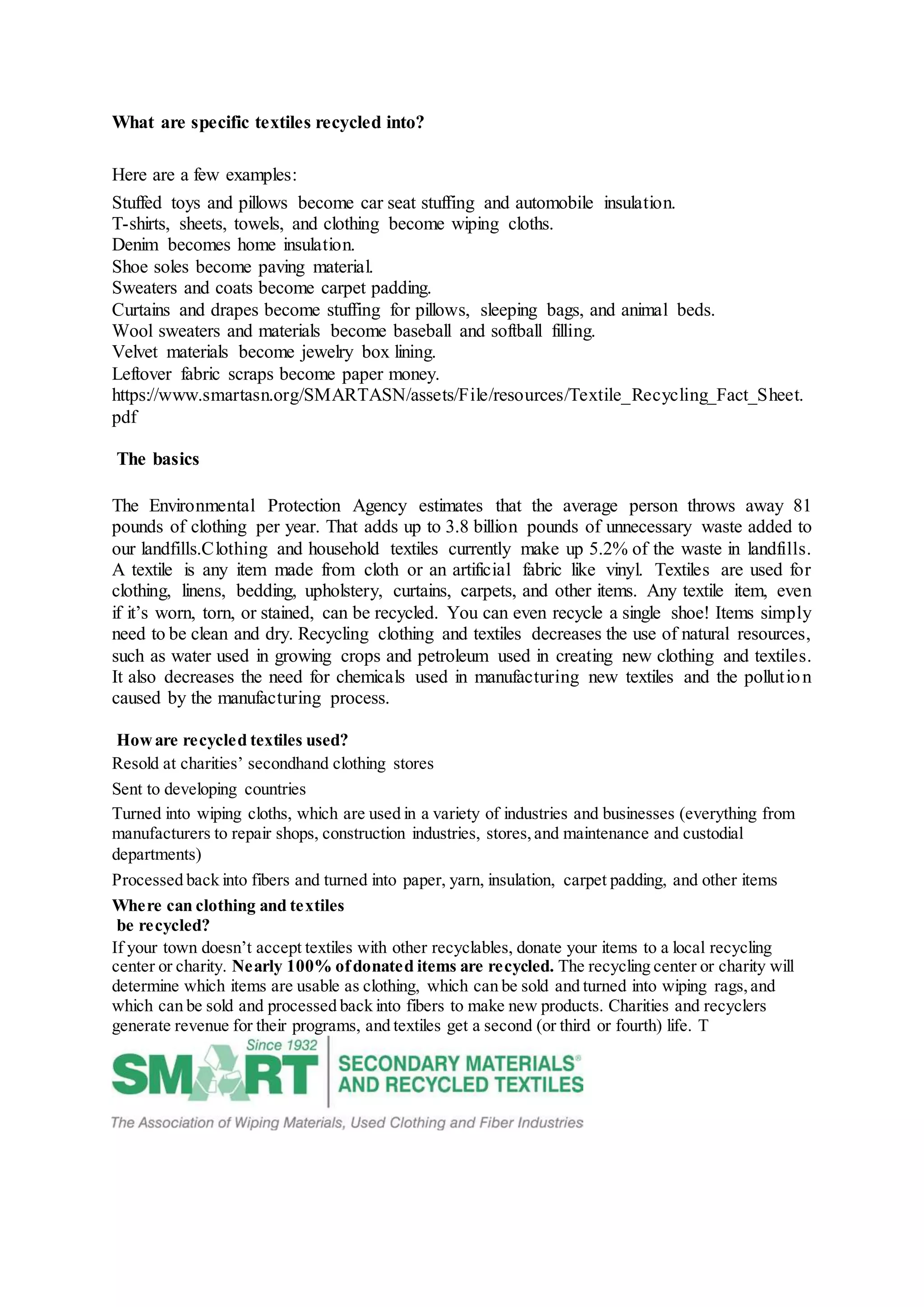 Recycled textile Materials | DOCX