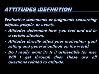 Attitudes & Job Satisfaction | PPT