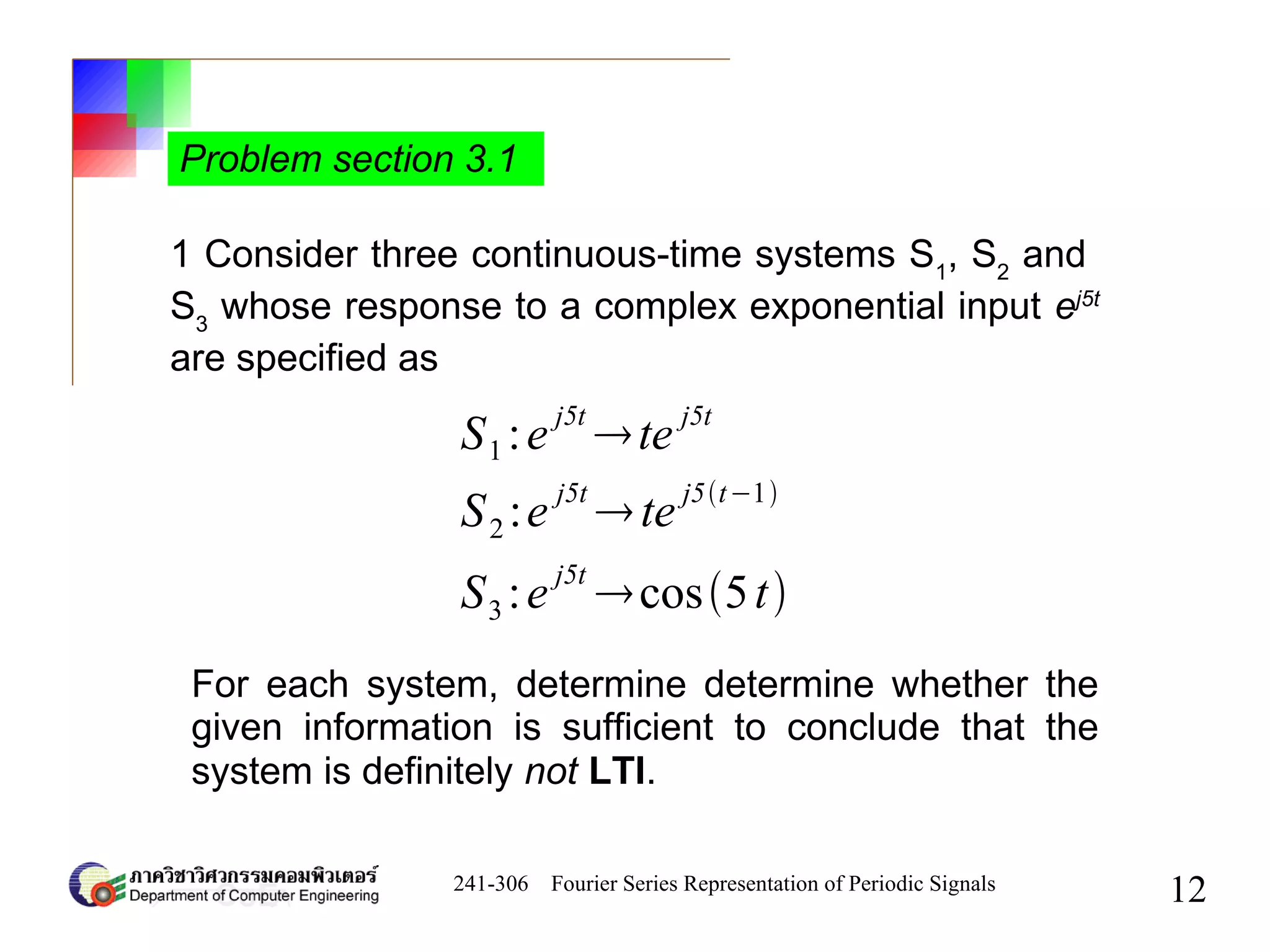 Chapter3 - Fourier Series Representation of Periodic Signals | PDF
