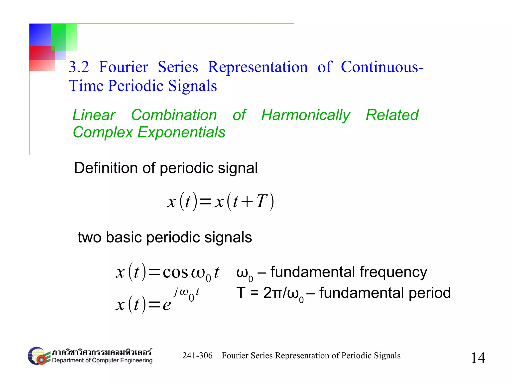 Chapter3 - Fourier Series Representation of Periodic Signals | PDF | Physics | Science