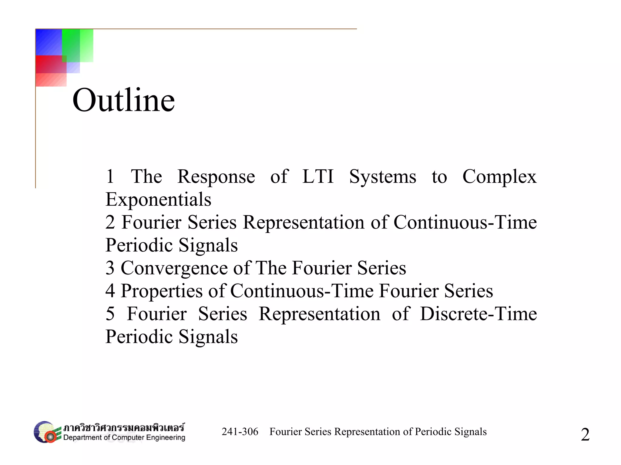 Chapter3 - Fourier Series Representation of Periodic Signals | PDF