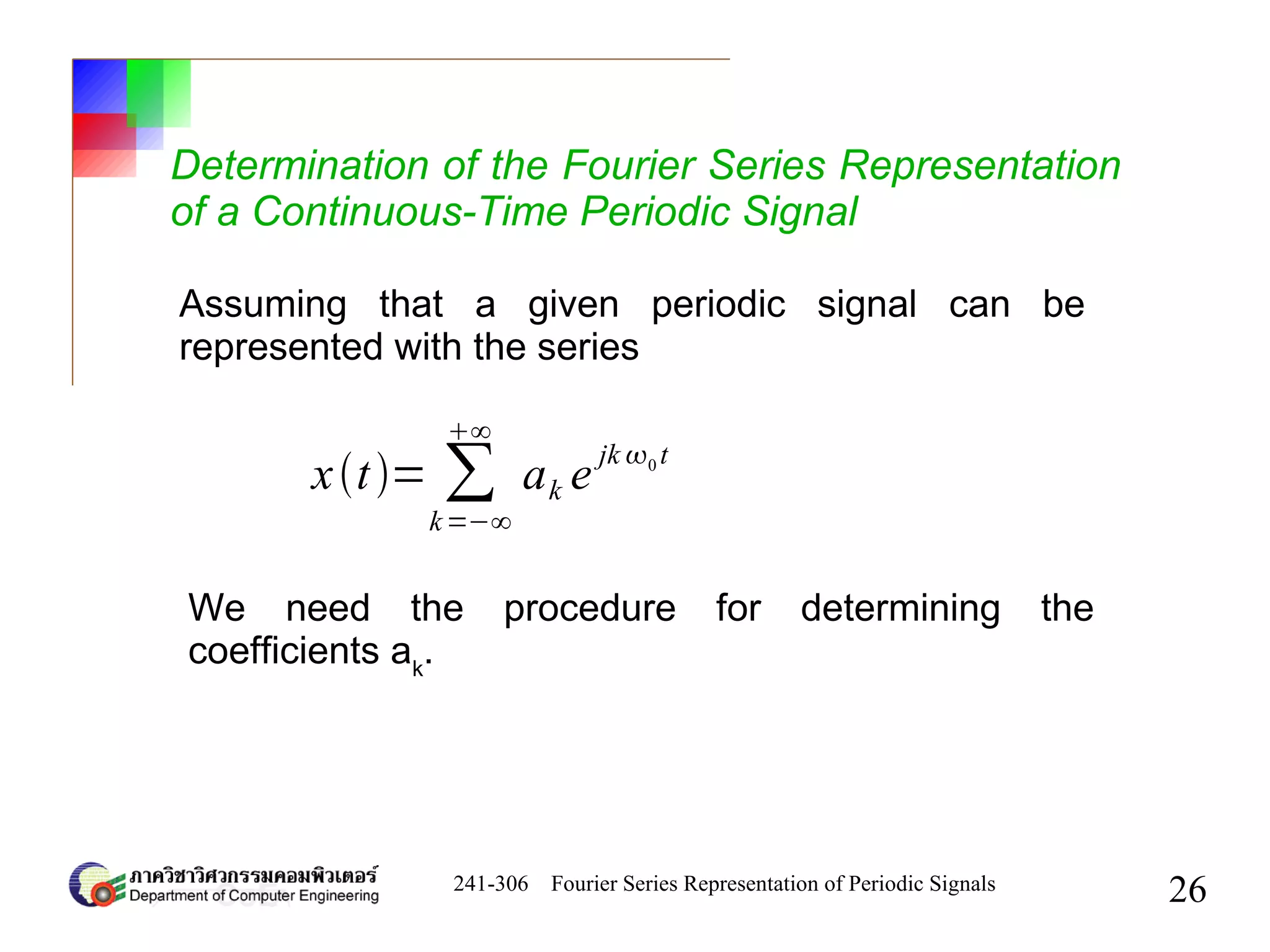 Chapter3 - Fourier Series Representation of Periodic Signals | PDF | Physics | Science