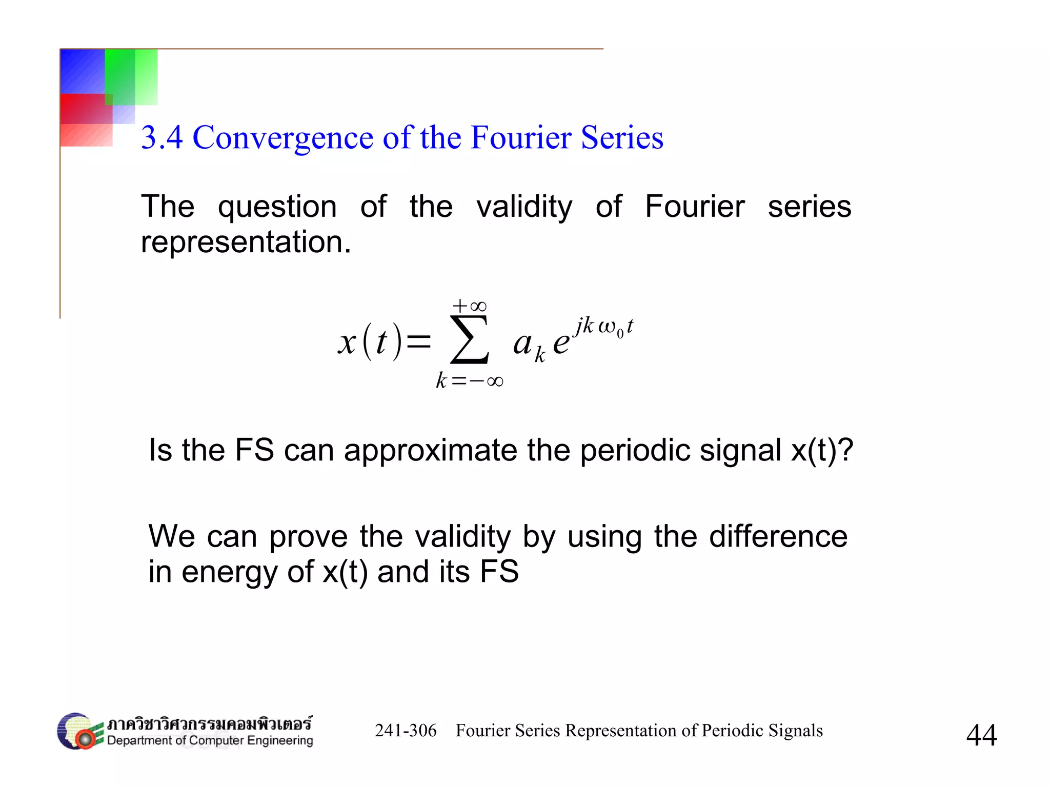 Chapter3 Fourier Series Representation Of Periodic Signals Pdf Physics Science