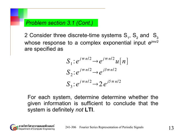 Chapter3 - Fourier Series Representation of Periodic Signals | PDF | Physics | Science