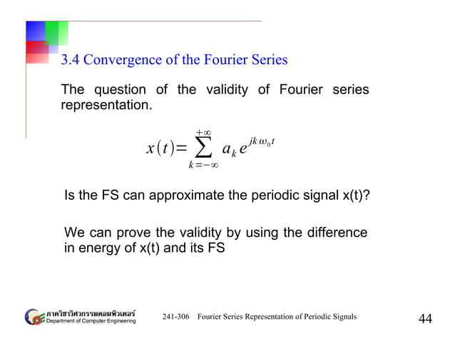 Chapter3 Fourier Series Representation Of Periodic Signals Pdf Physics Science