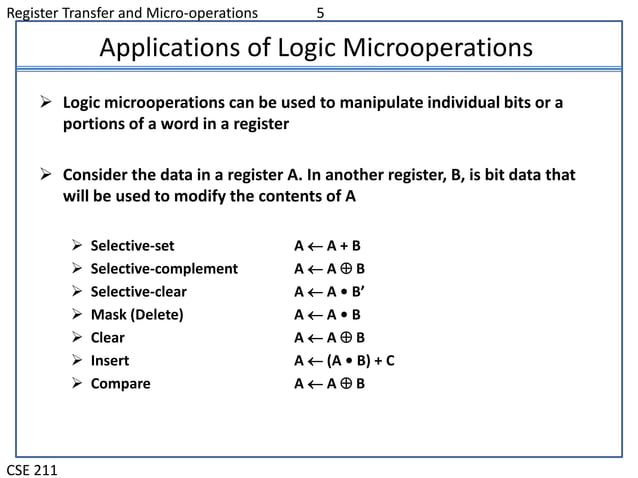 Logic Micro Operation | PPT
