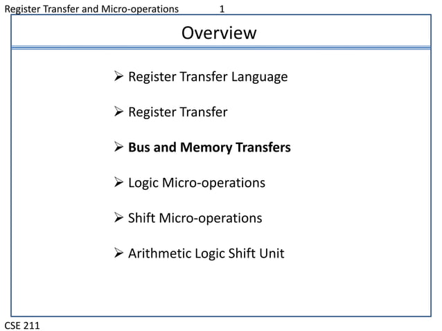 Bus and Memory transfer | PPT | Data Storage and Warehousing | Computing