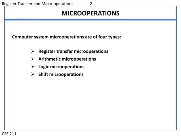 Arithmetic Micro Operations | Ppt