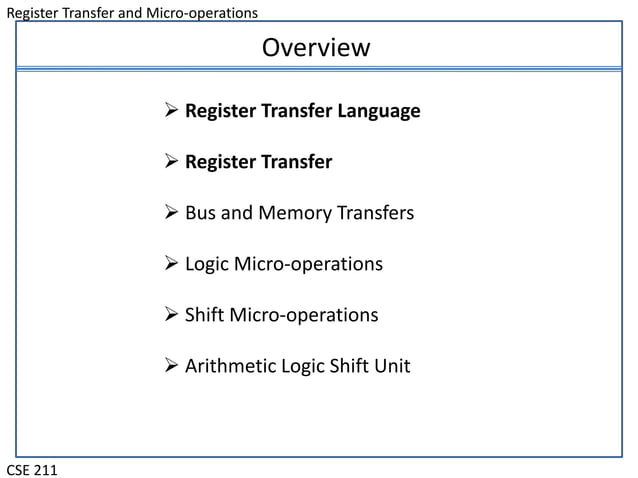 Register Transfer Language | PPTX | Programming Languages | Computing