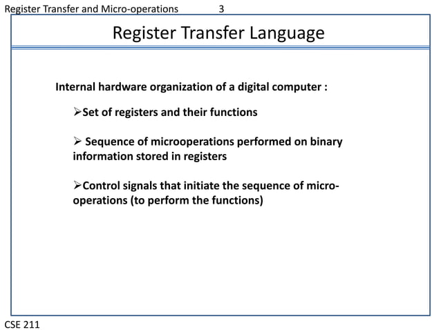 Register Transfer Language | PPTX | Programming Languages | Computing