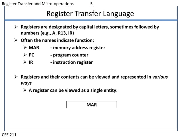 Register Transfer Language | PPTX | Programming Languages | Computing