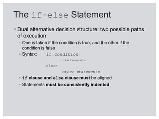 Decision Structures and Boolean Logic | PPT