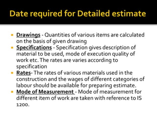 Estimating and Costing | PPTX