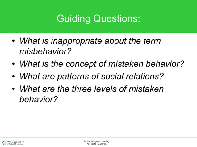 Chapter 3 Mistaken Behavior: Understanding Conflicts, Aggression, and ...