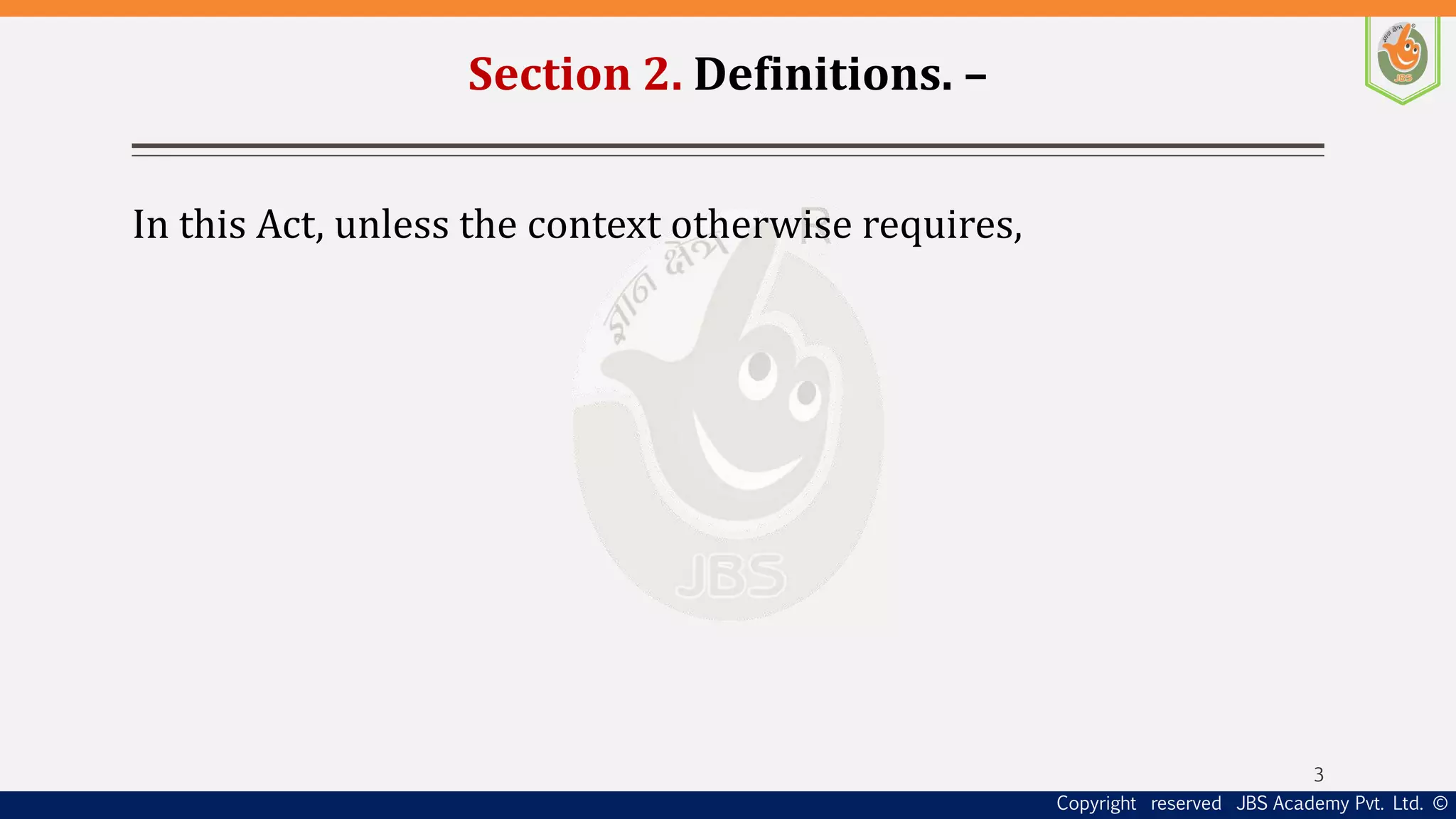 Chapter 3. Chapter I of Customs Act -Preliminary (SECTION 1 & 2).ppt