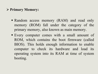 primary memory | PPT