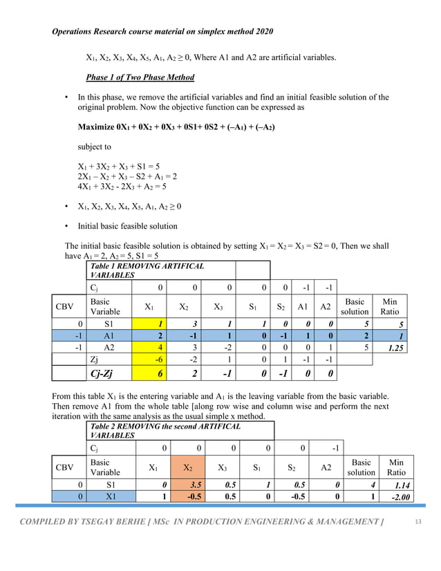 Chapter 3.Simplex Method hand out last.pdf | Computer Software and Applications | Computing
