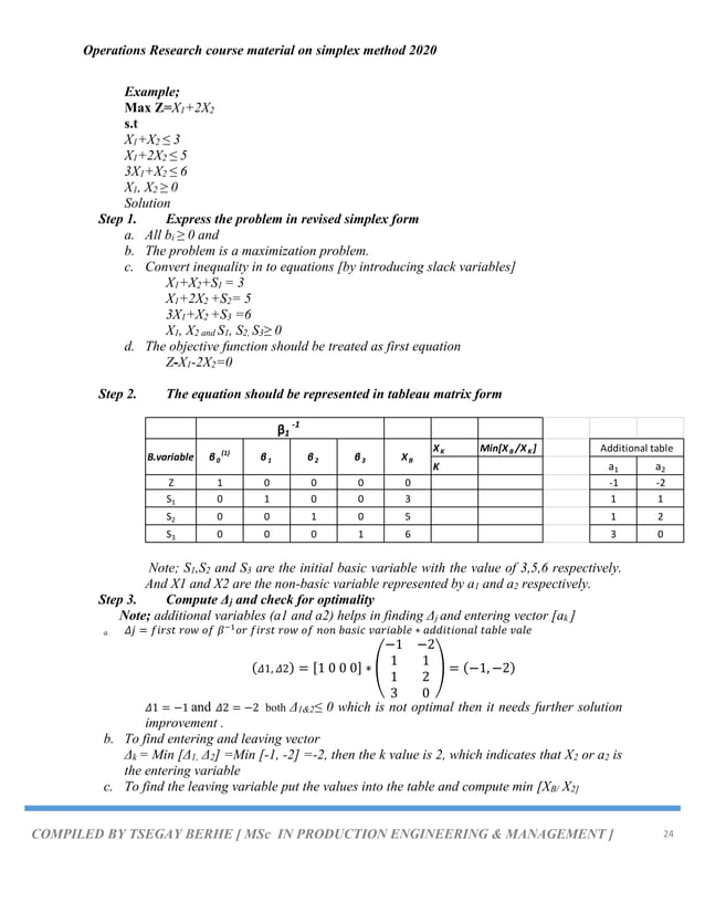Chapter 3.Simplex Method hand out last.pdf | Computer Software and Applications | Computing