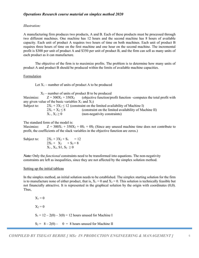 Chapter 3.Simplex Method hand out last.pdf | Computer Software and Applications | Computing