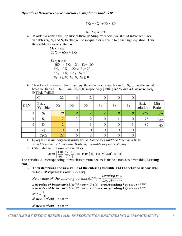Chapter 3.Simplex Method hand out last.pdf | Computer Software and Applications | Computing