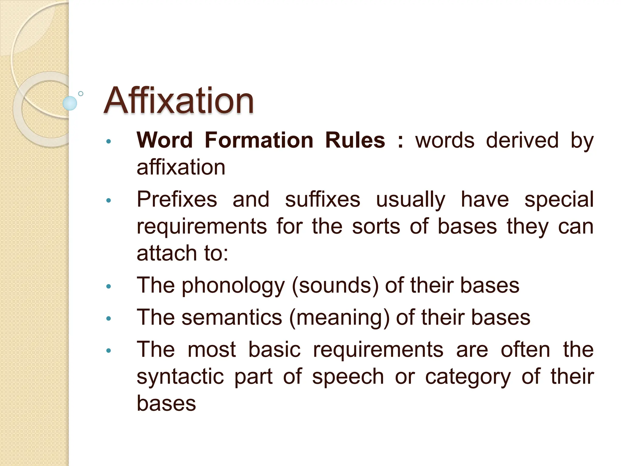 CHAPTER 3. Lexeme Formation (Morphology (Linguistics) | PPTX