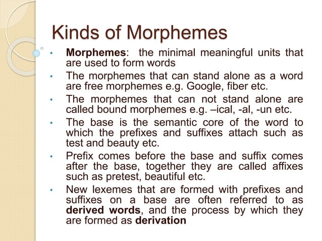CHAPTER 3. Lexeme Formation (Morphology (Linguistics) | PPTX