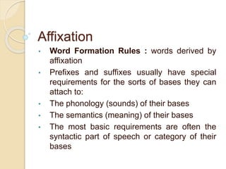 CHAPTER 3. Lexeme Formation (Morphology (Linguistics) | PPTX