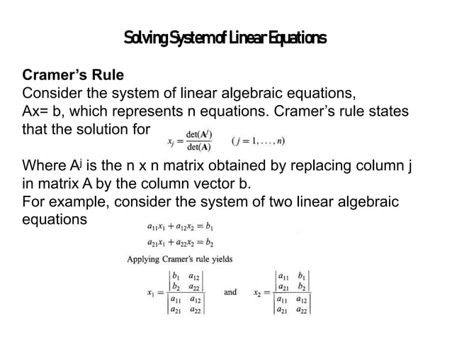 Solving a system of Linear Equations for Engineers | PPTX