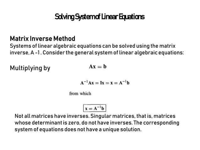 Solving a system of Linear Equations for Engineers | PPTX