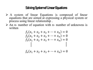 Solving a system of Linear Equations for Engineers | PPTX